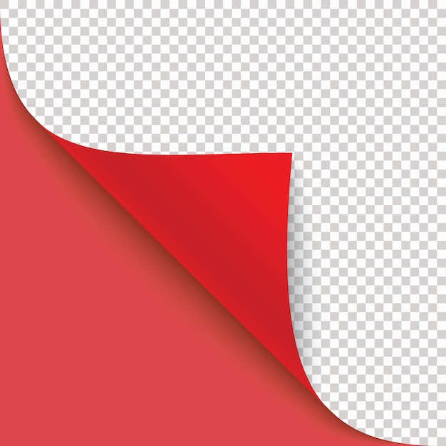 Vibrant Red Paper Curl on Transparent Background | Jiffy Designs