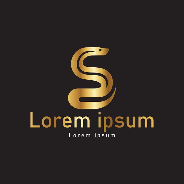 Elegant golden snake logo with cursive text | Jiffy Designs