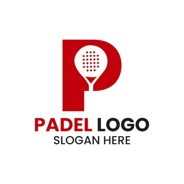 Striking Red Padel Racket Logo with Dotted Texture | Jiffy Designs