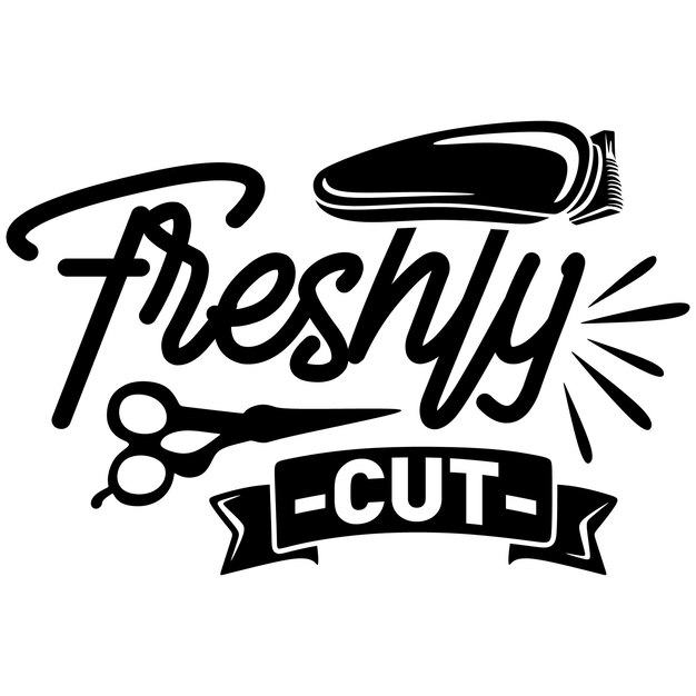 Stylish Haircut Lettering with Scissors and Comb | Jiffy Designs