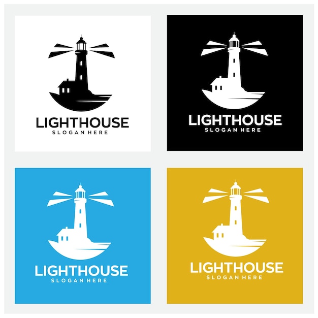 Versatile Lighthouse Graphic Collection with Vibrant Color Schemes ...