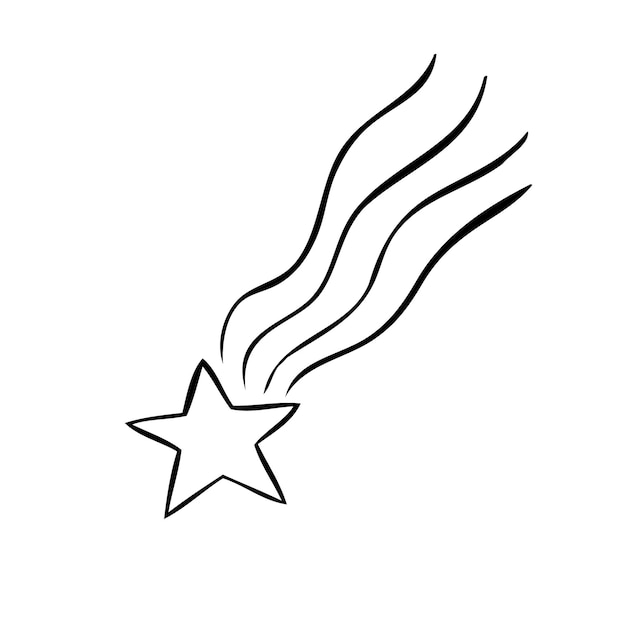 Shooting Star in Flowing Monochrome Strokes | Jiffy Designs