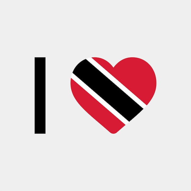 Vibrant Heart-Shaped Flag Emblem of Trinidad and Tobago | Jiffy Designs