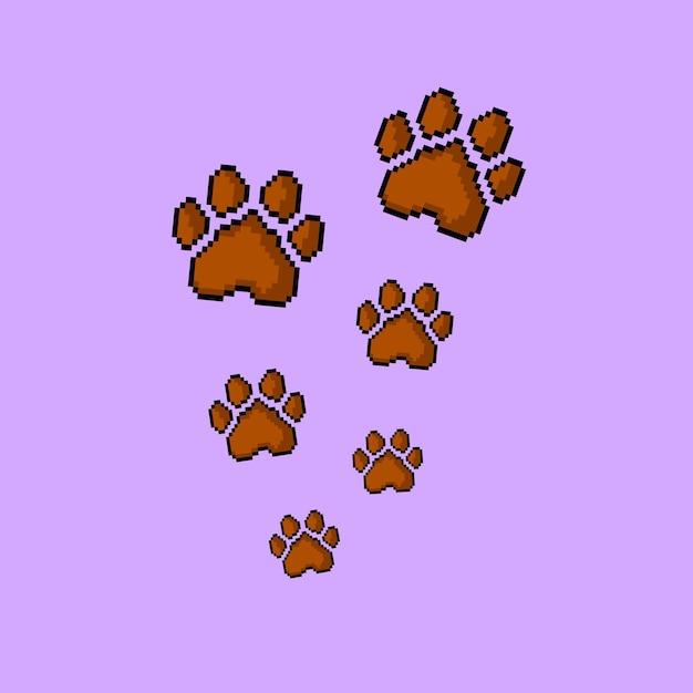 Vibrant Paw Print Pixel Art Design | Jiffy Designs