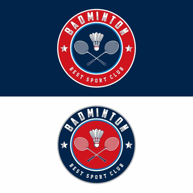 Badminton Club Emblem with Crossed Rackets and Shuttlecock | Jiffy Designs