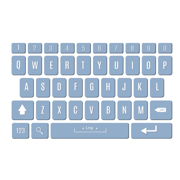 Minimalist Keyboard Layout with Soft Blue Tones | Jiffy Designs