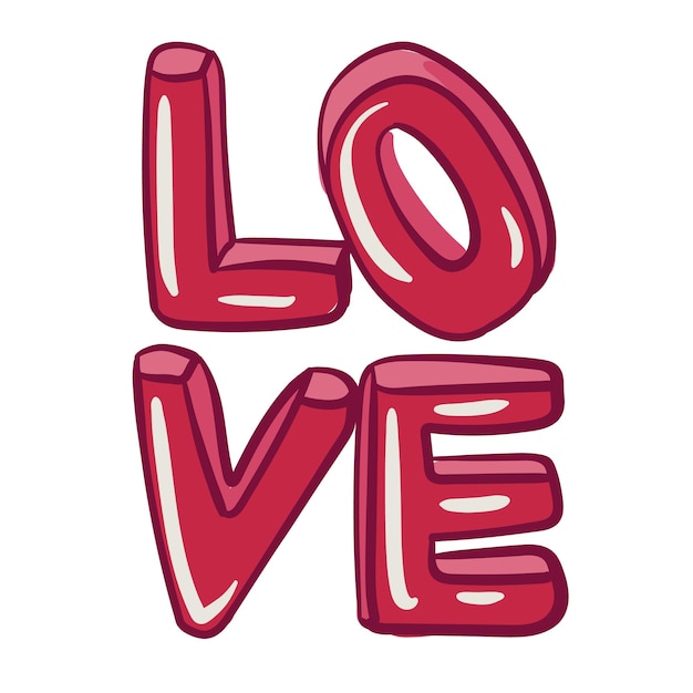 Vibrant Red Love Typography with Bold Cursive Lettering | Jiffy Designs