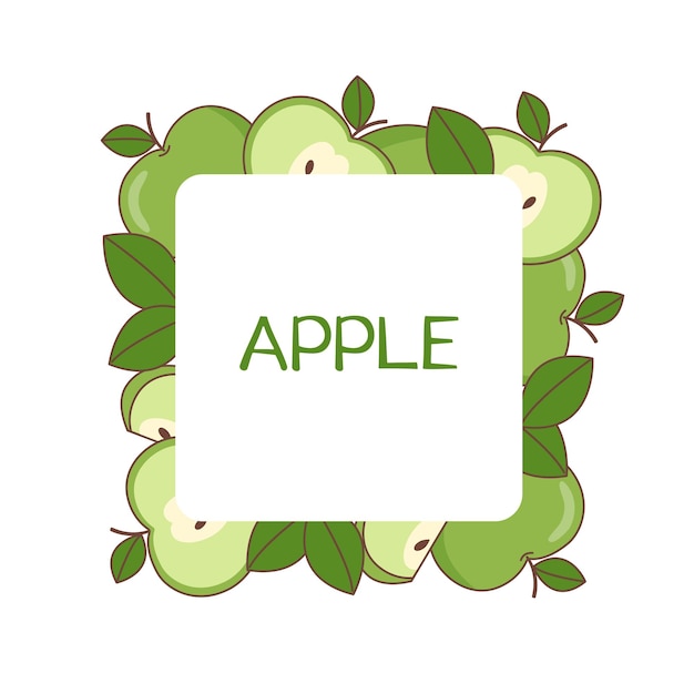 Vibrant Green Apple Frame with Fresh Leaves | Jiffy Designs
