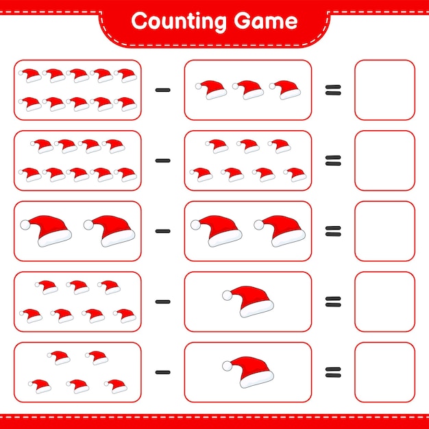 Festive Santa Hat Counting Game for Kids | Jiffy Designs
