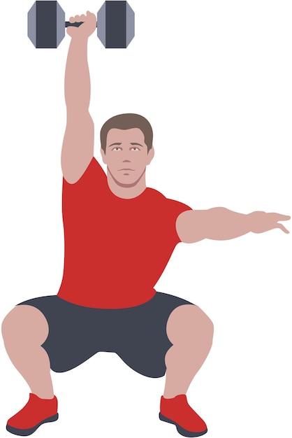 Determined Athlete Lifting Weights in Workout Pose | Jiffy Designs