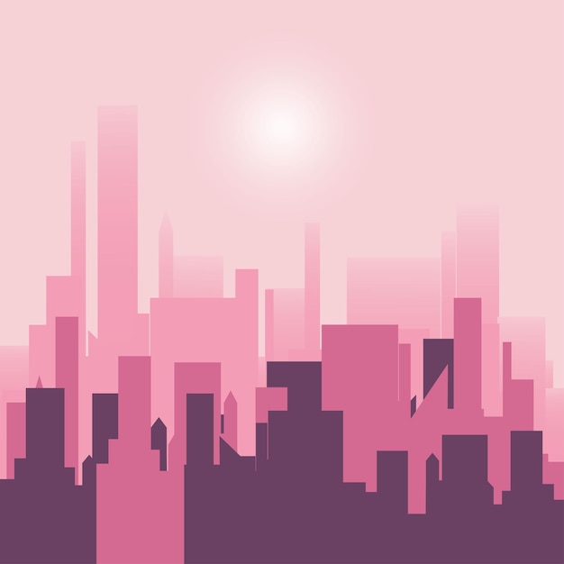 Vibrant Skyline in Shades of Pink | Jiffy Designs