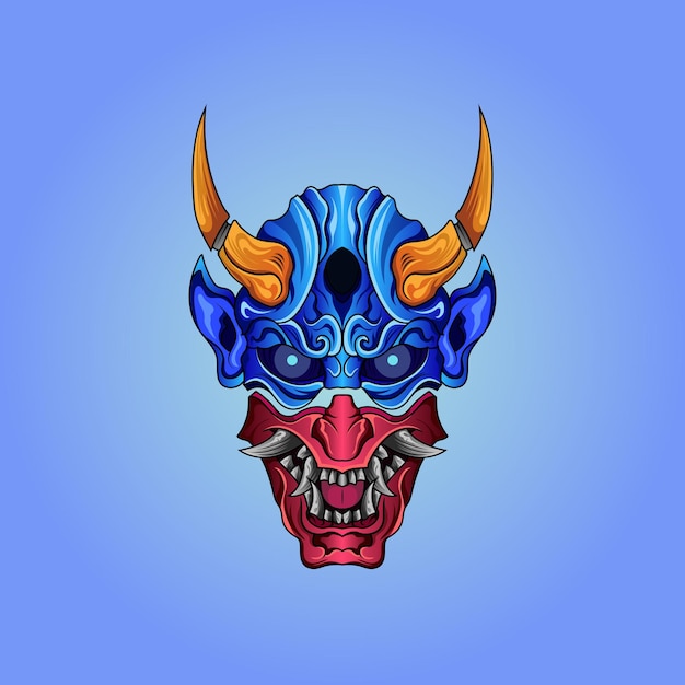 Vibrant Demonic Mask with Horns and Fangs | Jiffy Designs