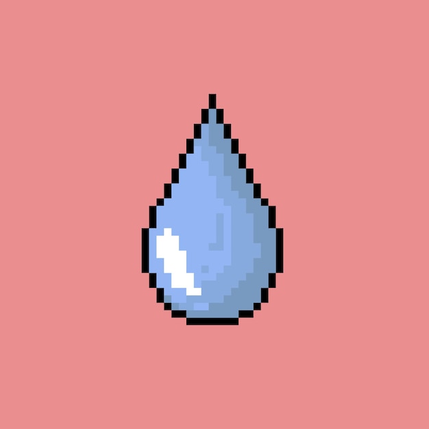 Pixel Art Raindrop: A Minimalist Water Icon | Jiffy Designs