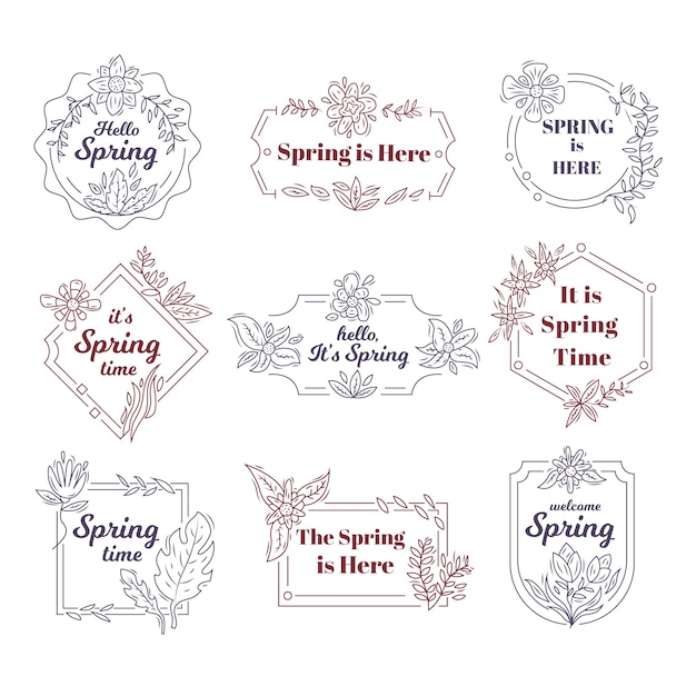 Spring Season Floral Frames and Emblems Collection | Jiffy Designs