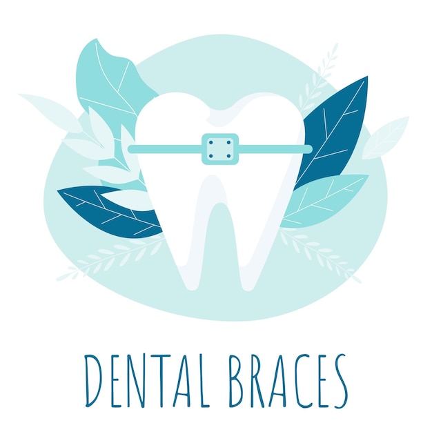 Stylized Dental Braces with Feathered Leaves and Shapes | Jiffy Designs