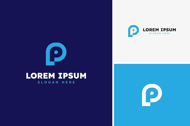Elegant Blue P Logo with Minimalist Typography | Jiffy Designs