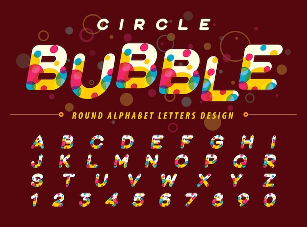 Vibrant Circular Alphabet Design with Playful Polka Dot Lettering ...