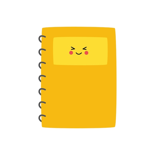Cheerful Yellow Notebook with Adorable Smiling Face | Jiffy Designs