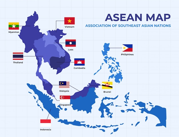 Vibrant ASEAN Map Showcasing Southeast Asian Nations | Jiffy Designs
