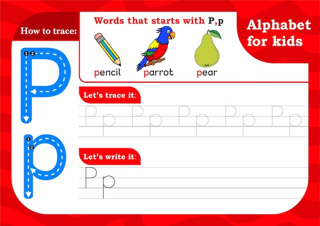 Playful Alphabet Practice: Tracing and Writing the Letter P | Jiffy Designs