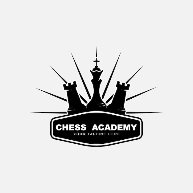 Elegant Chess Academy Emblem with Regal Silhouettes | Jiffy Designs