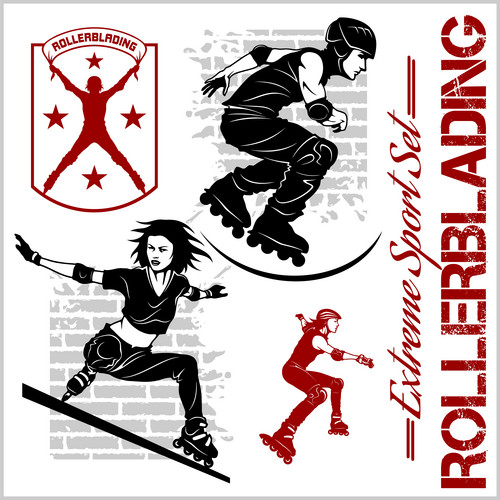 Rollerblading - Emblem Illustration Roller On White Background | Jiffy ...