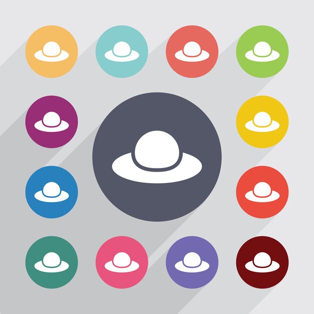 Vibrant Collection of Diverse Hat Icons for Versatile Applications ...
