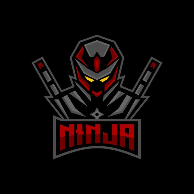 Striking Ninja Warrior Emblem with Fierce Red Eyes | Jiffy Designs