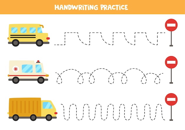 Handwriting Practice with Colorful Transport Vehicles | Jiffy Designs