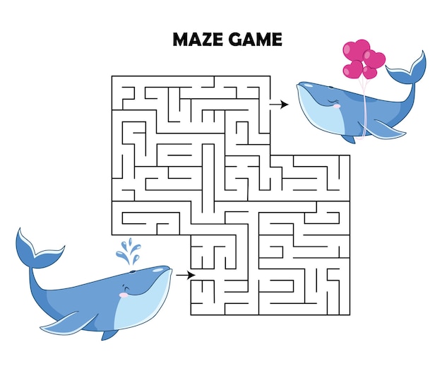 Playful Whale Maze: Guide the Friendly Sea Creatures Through the Puzzle ...