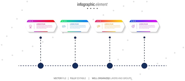 Colorful Infographic Elements with Descriptive Icons and Text | Jiffy ...