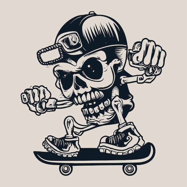 Fearless Skull Skateboarder Defies Gravity | Jiffy Designs