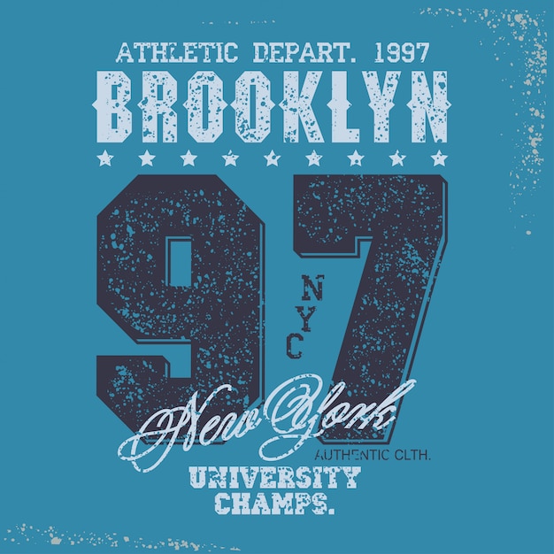 Vintage Brooklyn Athletic Graphic with Jersey Number 97 | Jiffy Designs