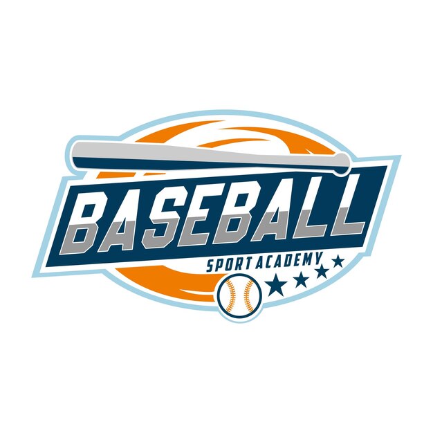 Vibrant Baseball Sport Academy Logo with Swoosh Design | Jiffy Designs