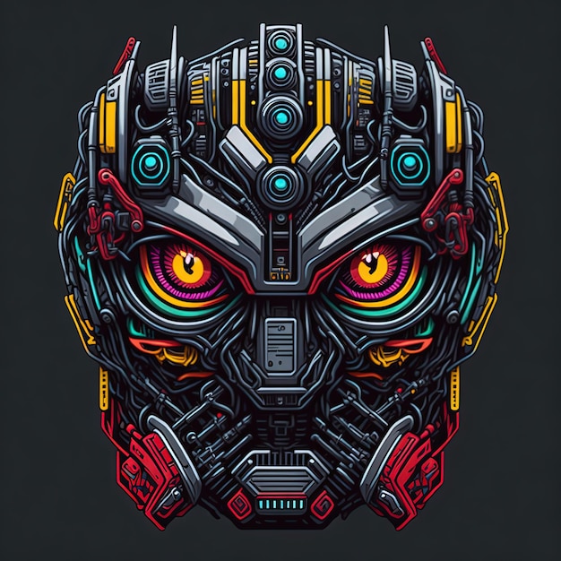 Futuristic Mech Warrior with Glowing Red Eyes and Intricate Details ...