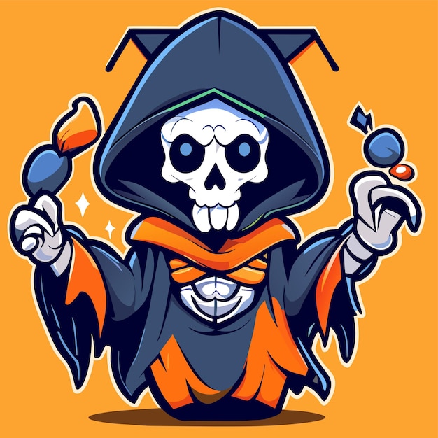 Menacing Grim Reaper Mascot in Vibrant Costume | Jiffy Designs