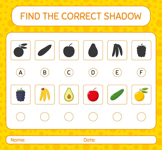 Delightful Fruit and Vegetable Shadow Matching Game | Jiffy Designs