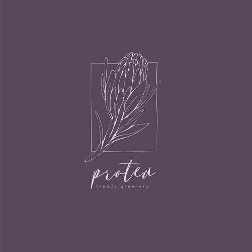 Protea Logo And Flowers. Hand Drawn Wedding Herb, Plant And Monogram ...