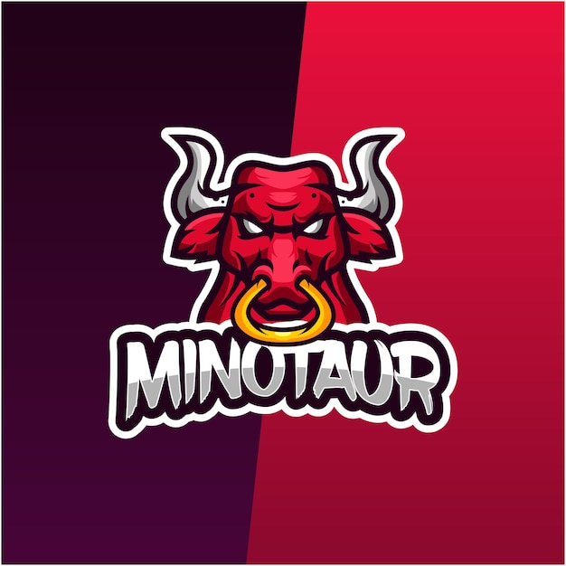 Fierce Minotaur Mascot Logo with Bold Typography | Jiffy Designs