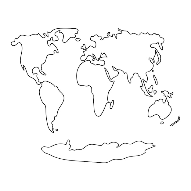 Minimalist Outline of the World Map | Jiffy Designs