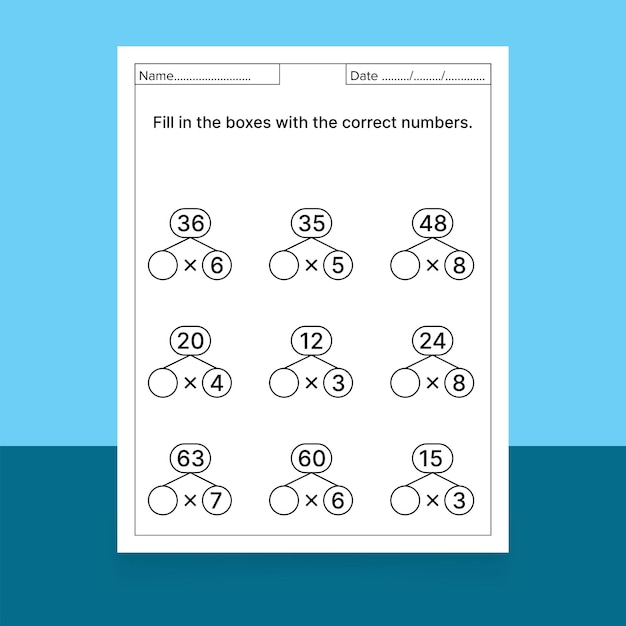 Engaging Math Worksheet with Numbered Boxes | Jiffy Designs