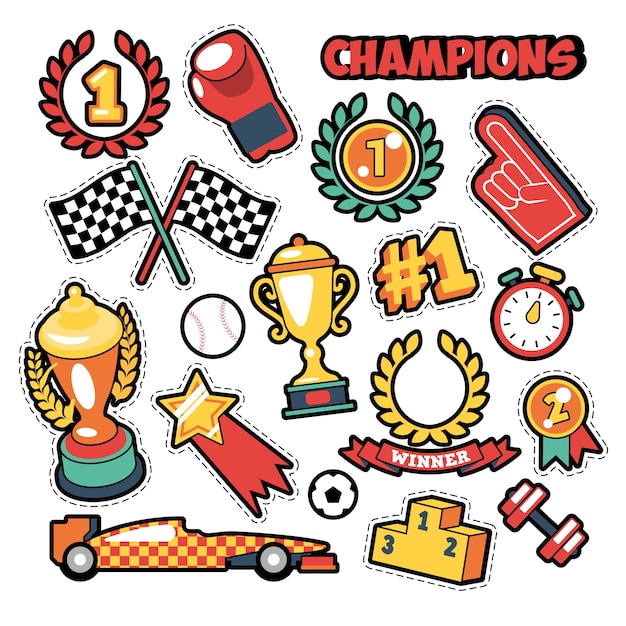 Vibrant Collection of Iconic Racing and Sports Victory Symbols | Jiffy ...