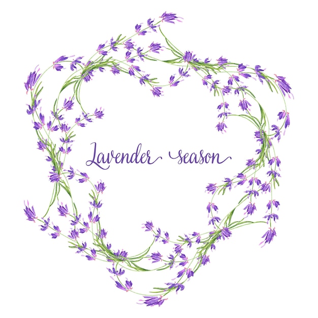 Lavender Wreath with Handwritten Calligraphic Text | Jiffy Designs