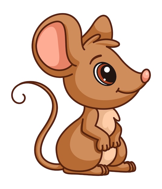Adorable Cartoon Mouse with Expressive Eyes and Cute Pose | Jiffy Designs