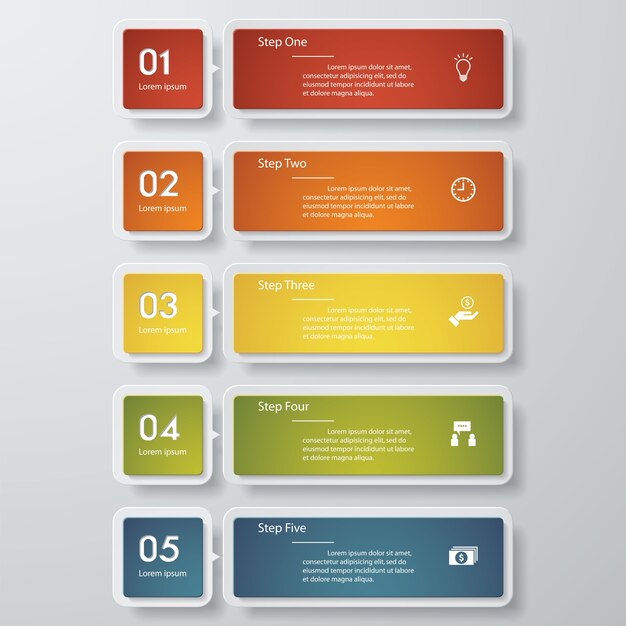 Vibrant Rectangular Infographic Design with Icons and Text Boxes ...
