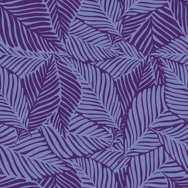 Stylized Purple Tropical Leaves Seamless Pattern | Jiffy Designs