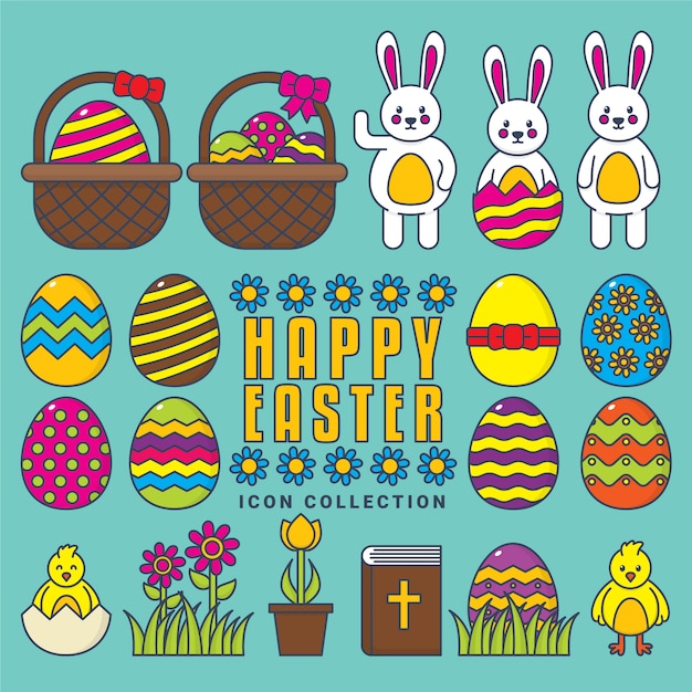 Vibrant Easter Celebration with Baskets, Bunnies, and Eggs | Jiffy Designs