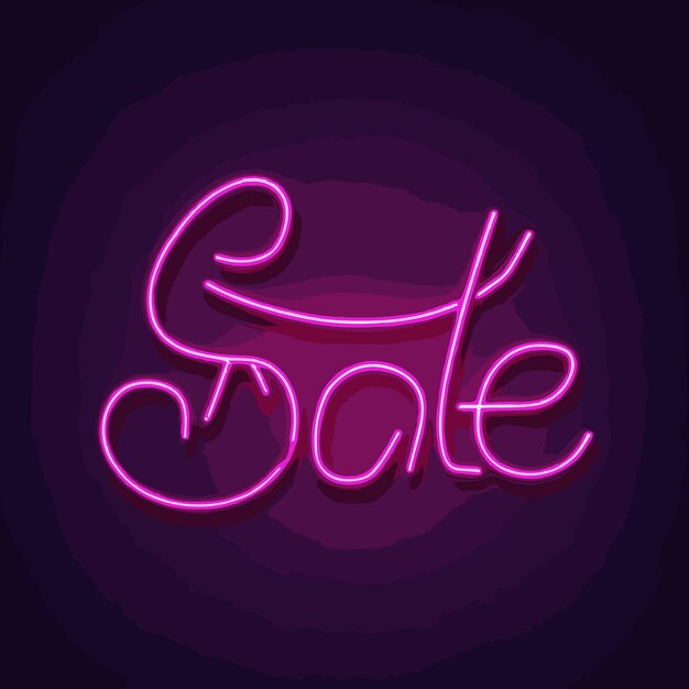 Vibrant Neon 'Sale' Sign in Purple Hues | Jiffy Designs