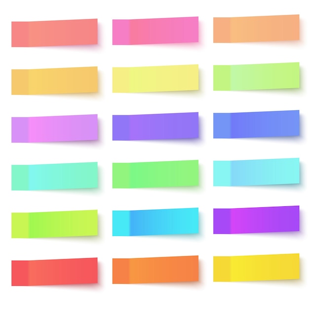 Vibrant Sticky Note Collage: Colorful Rectangular Shapes | Jiffy Designs