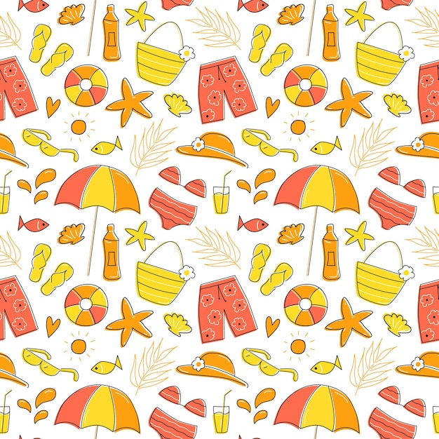 Vibrant Summer Beach Essentials Pattern | Jiffy Designs